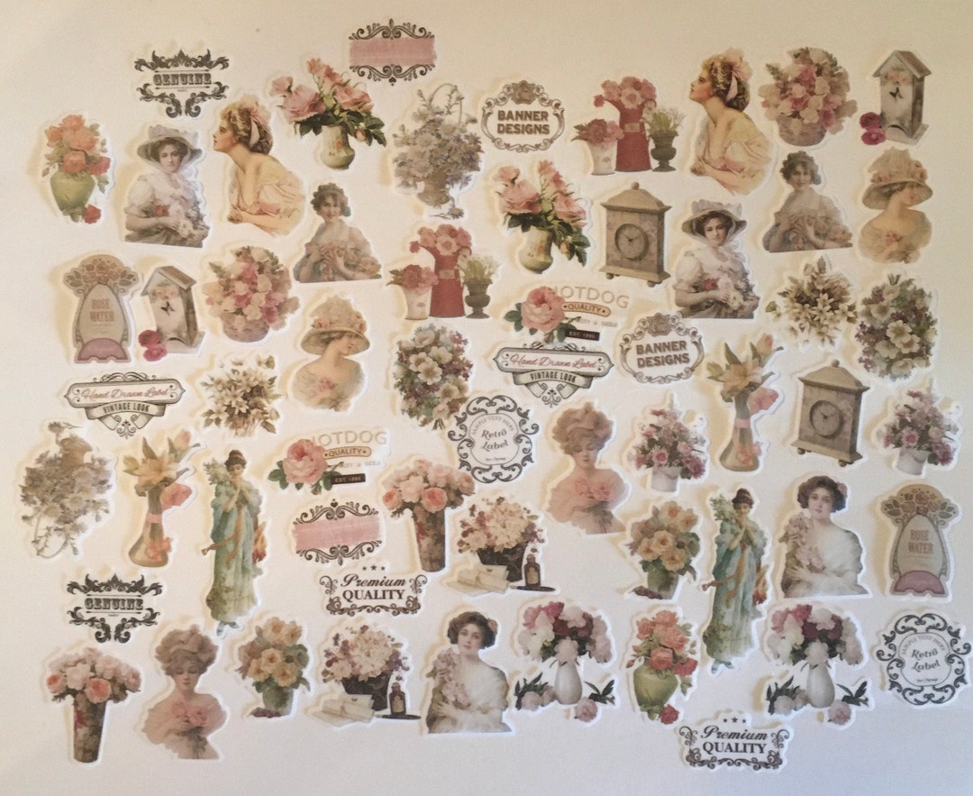 Sticker Pack / 60 Pc. Vintage Style Victorian Stickers Shabby Chic ...