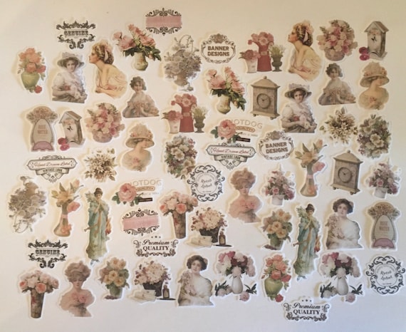 Sticker Pack / 60 Pc. Vintage Style Victorian Stickers Shabby - Etsy
