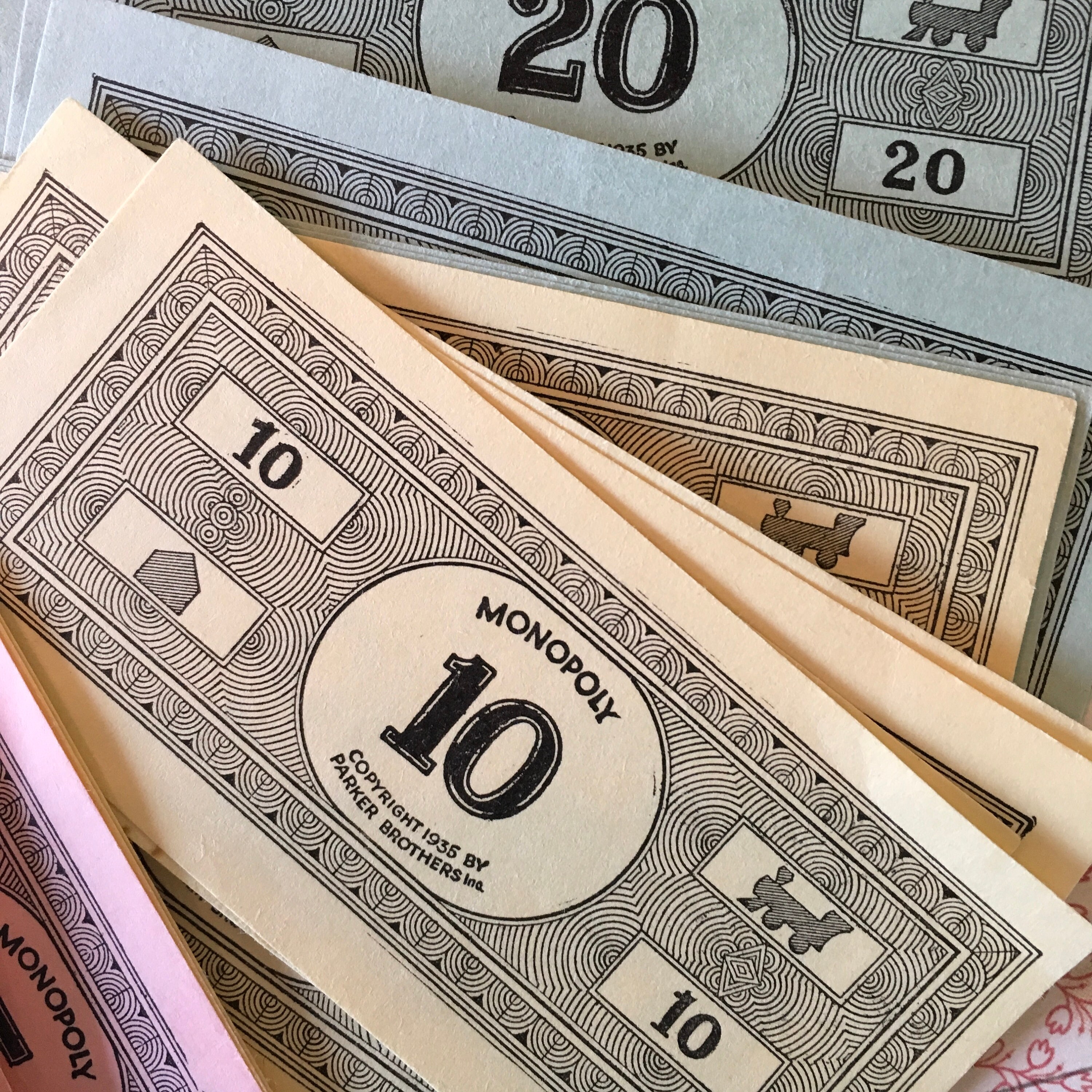 Monopoly Game Money SMALL SIZE by Parker Brothers 1935 for Mixed Media ...
