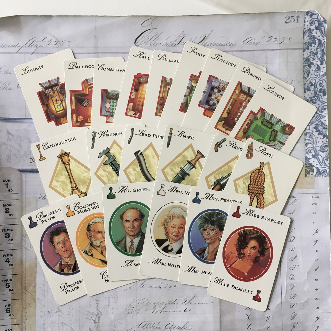 CLUE Cards / 21 Vintage Clue Game Cards French Version Great - Etsy