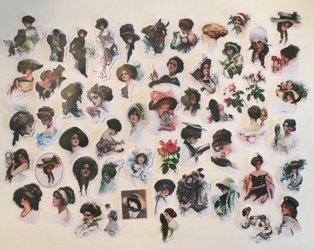 Victorian Sticker Pack / 50 Pc. Vintage Style Victorian Ladies Stickers ...