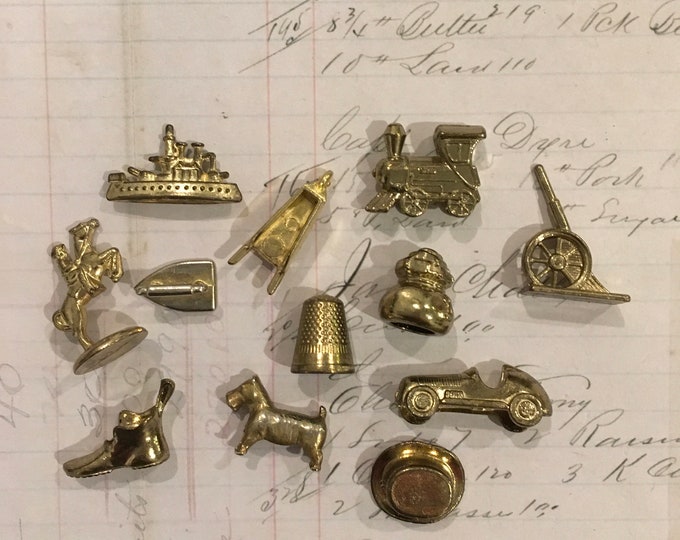 Monopoly Gold Tokens / 12 Monopoly Deluxe Edition Metal Game Tokens ...