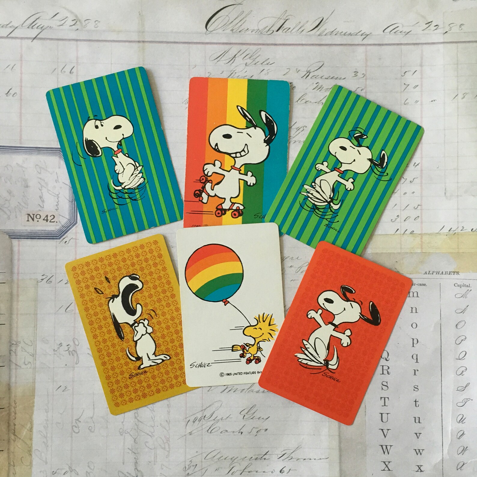 Peanuts Swap Cards / 6 Vintage Snoopy Swap Cards Great for - Etsy