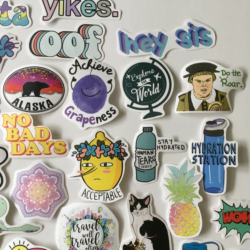 STICKERS / 50 Hydro Flask Stickers VSCO Girl for Laptop | Etsy