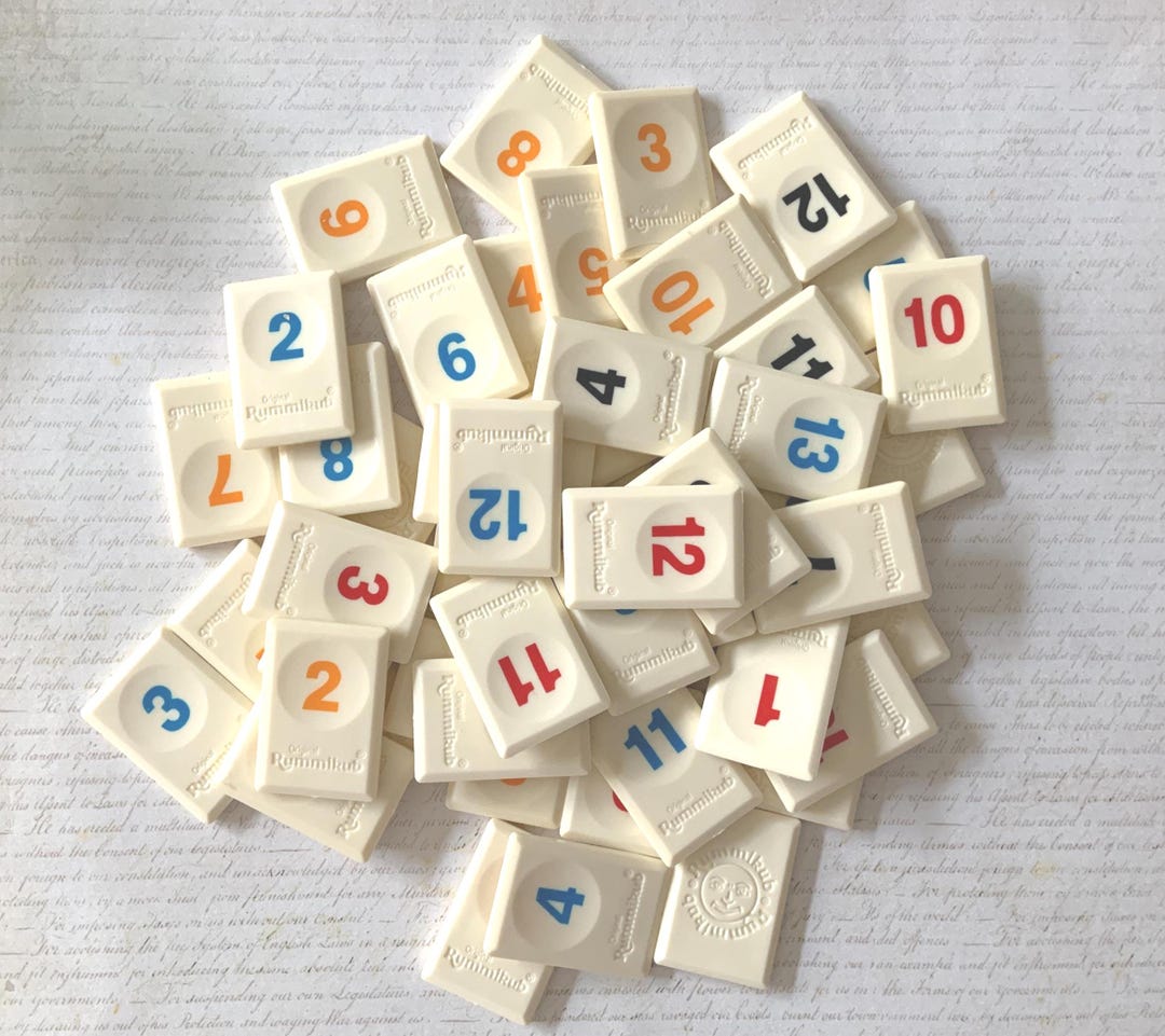 RUMMIKUB Game Pieces / 52 Rummikub Anniversary Edition Game Tiles ...
