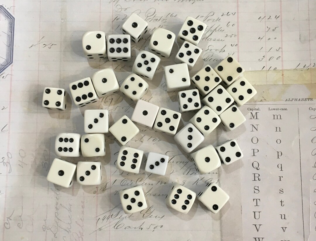 White Dice / 35 Dice Game Pieces Lot -- Great for Crafts, Replacements ...