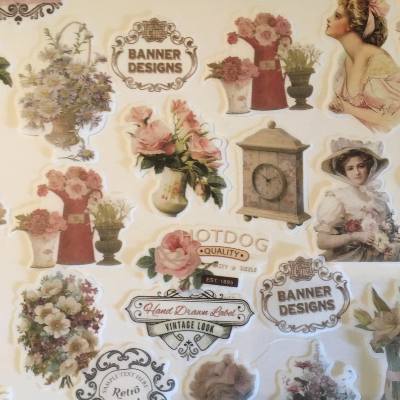 Sticker Pack / 60 Pc. Vintage Style Victorian Stickers Shabby Chic ...