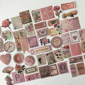 Pink Scrap Pack / 45 Pc. Vintage Style Pink Scrap Pack Sticker Kit ...