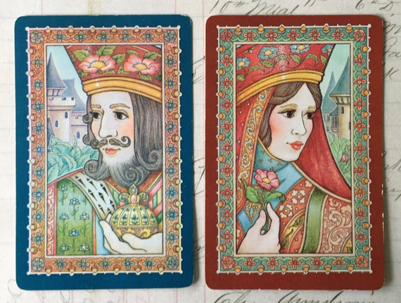 Vintage King And Queen Cards