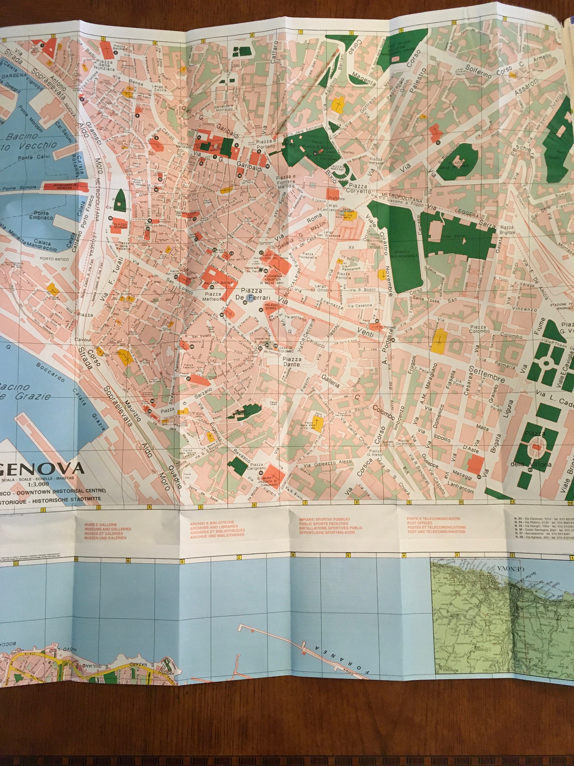 GENOVA Map / Vintage Map of GENOVA Italy Tourist Map Folded | Etsy