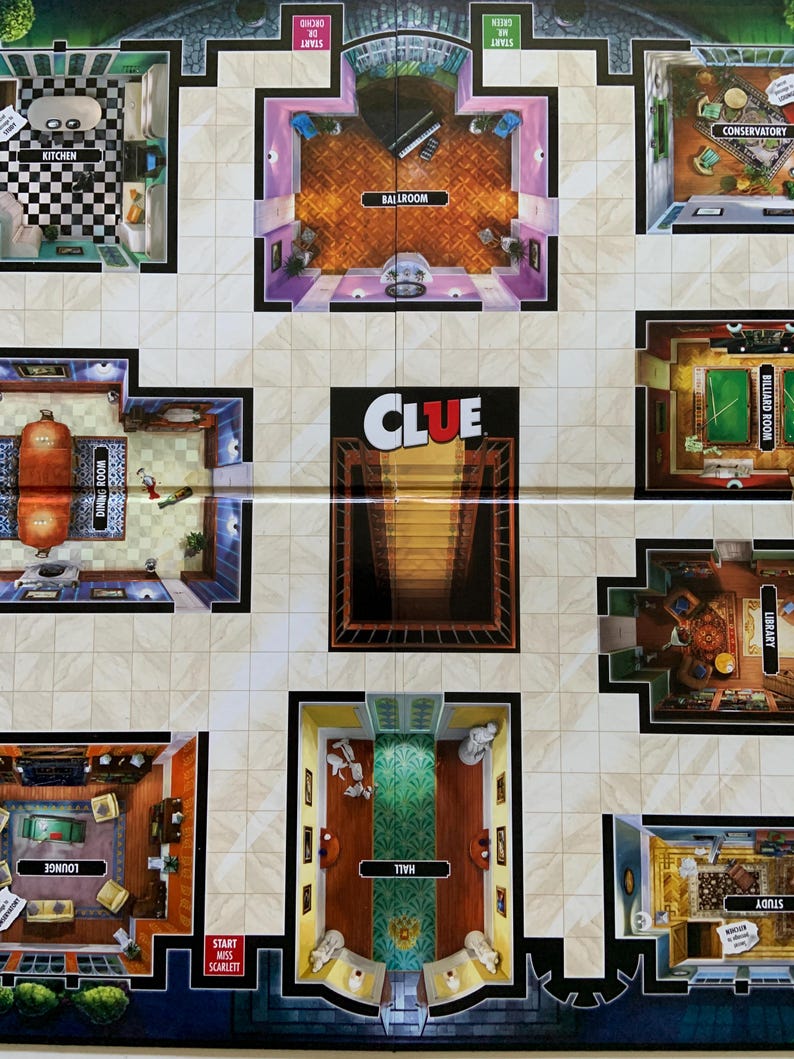 Clue Game Board / 1 Vintage Clue Secrets Game Board 2015 -- Great for ...