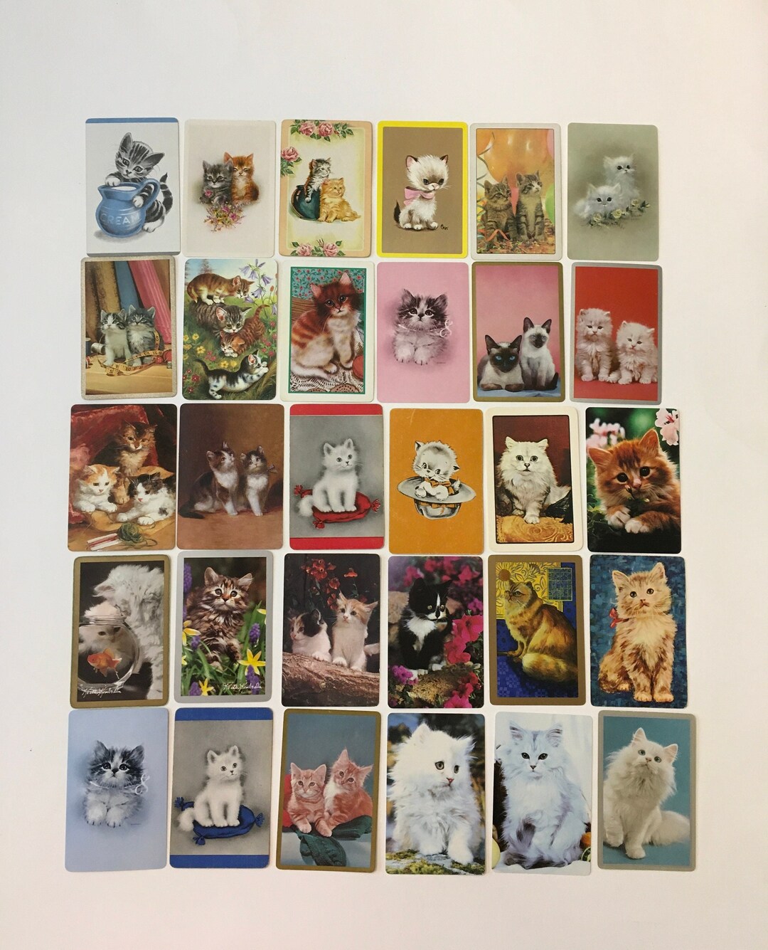 Cat Card / 1 Vintage Single Cat Playing Card Cute Kitten Card YOU ...
