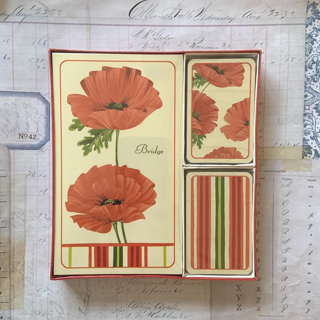 Bridge Set / Vintage Bridge Playing Cards & Bridge Score Pad Gift Set ...