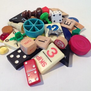 Game Pieces / 35 Plastic Game Pieces Assorted Mixed -- Great for Shadow ...