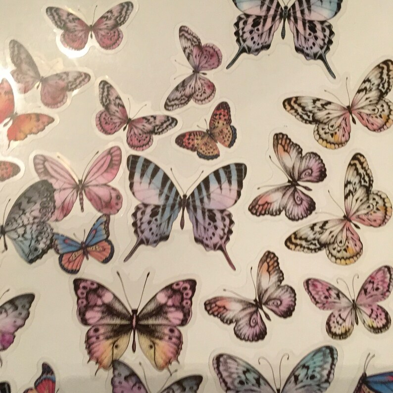 BUTTERFLY Stickers / 40 Die Cut Stickers / Vinyl BUTTERFLY - Etsy