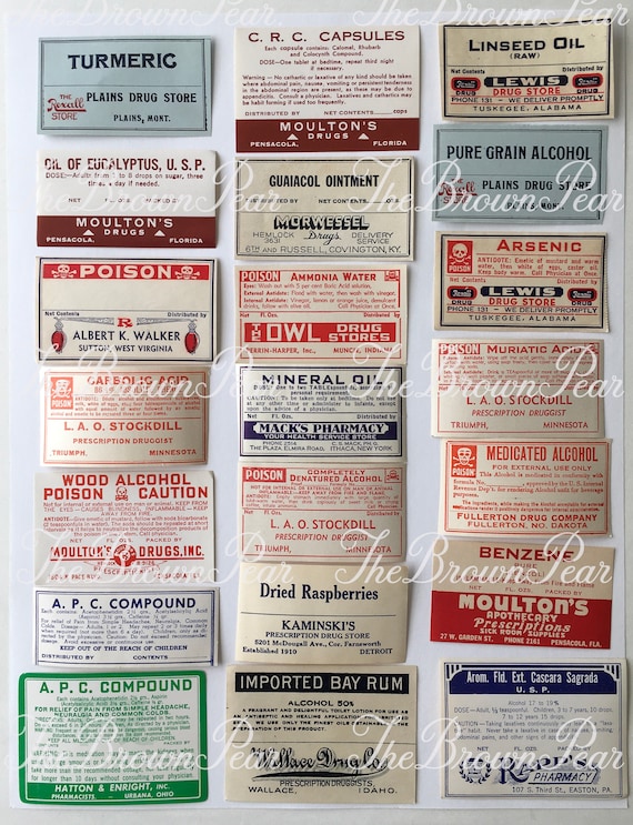 Pharmacy Labels / INSTANT DOWNLOAD Printable Pharmacy Drug - Etsy