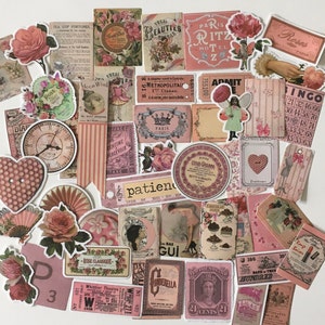 Pink Scrap Pack / 45 Pc. Vintage Style Pink Scrap Pack Sticker Kit ...