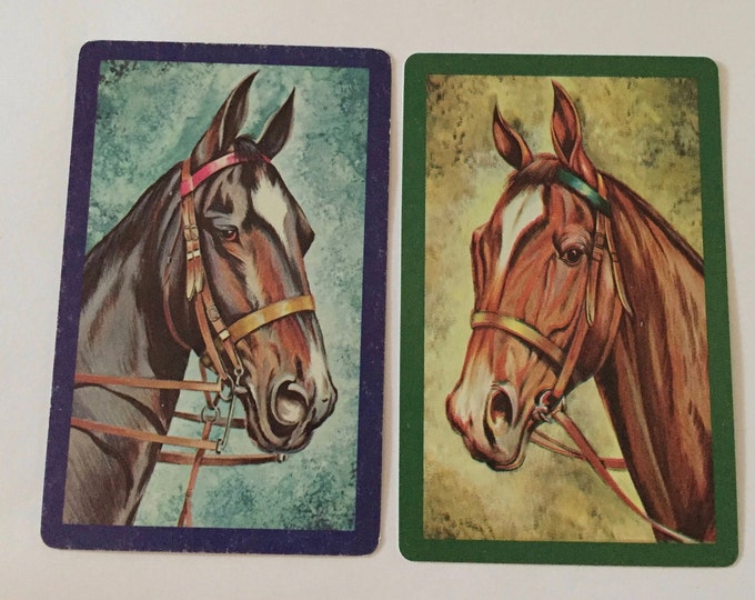 Horse Swap Cards / 2 Vintage Playing Cards Horse Theme - Etsy