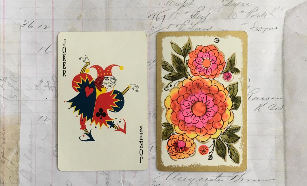 JOKER Cards / 2 Vintage JOKER Playing Cards Jesters Great for Journals ...