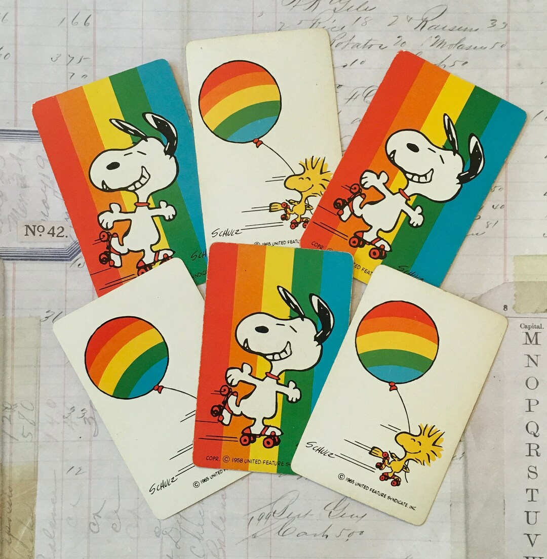Peanuts Cards / 6 Vintage Snoopy Swap Cards Great for Mixed - Etsy