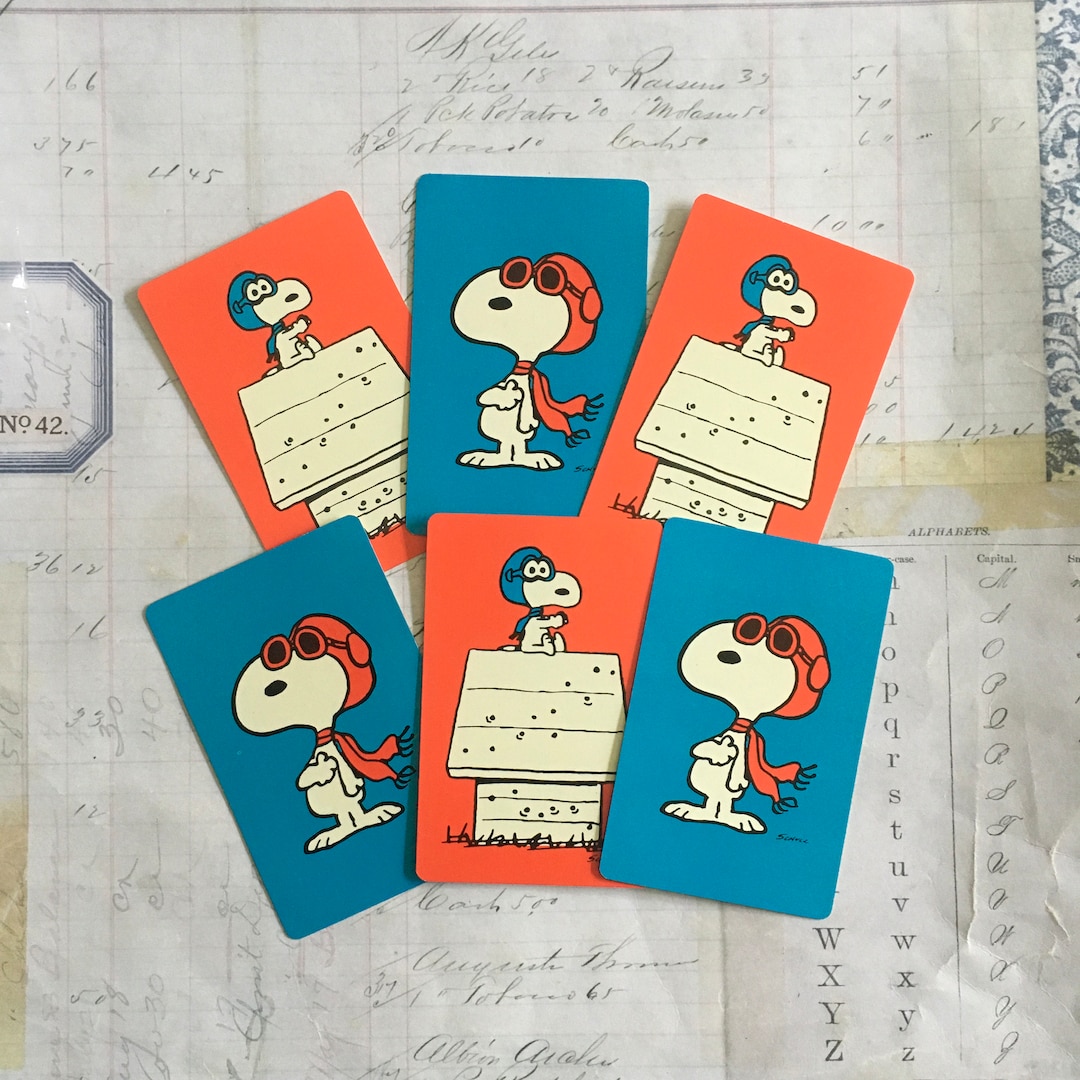 Snoopy Cards / 6 Vintage Snoopy Playing Cards by Hallmark Great for ...