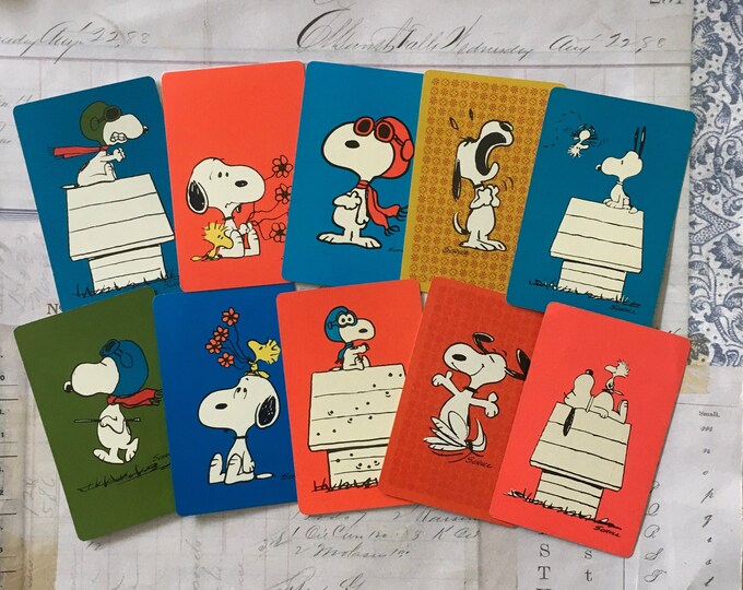 Snoopy Cards / 10 Vintage Snoopy Playing Cards by Hallmark Great for ...