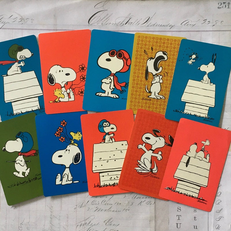 Snoopy Cards - Etsy