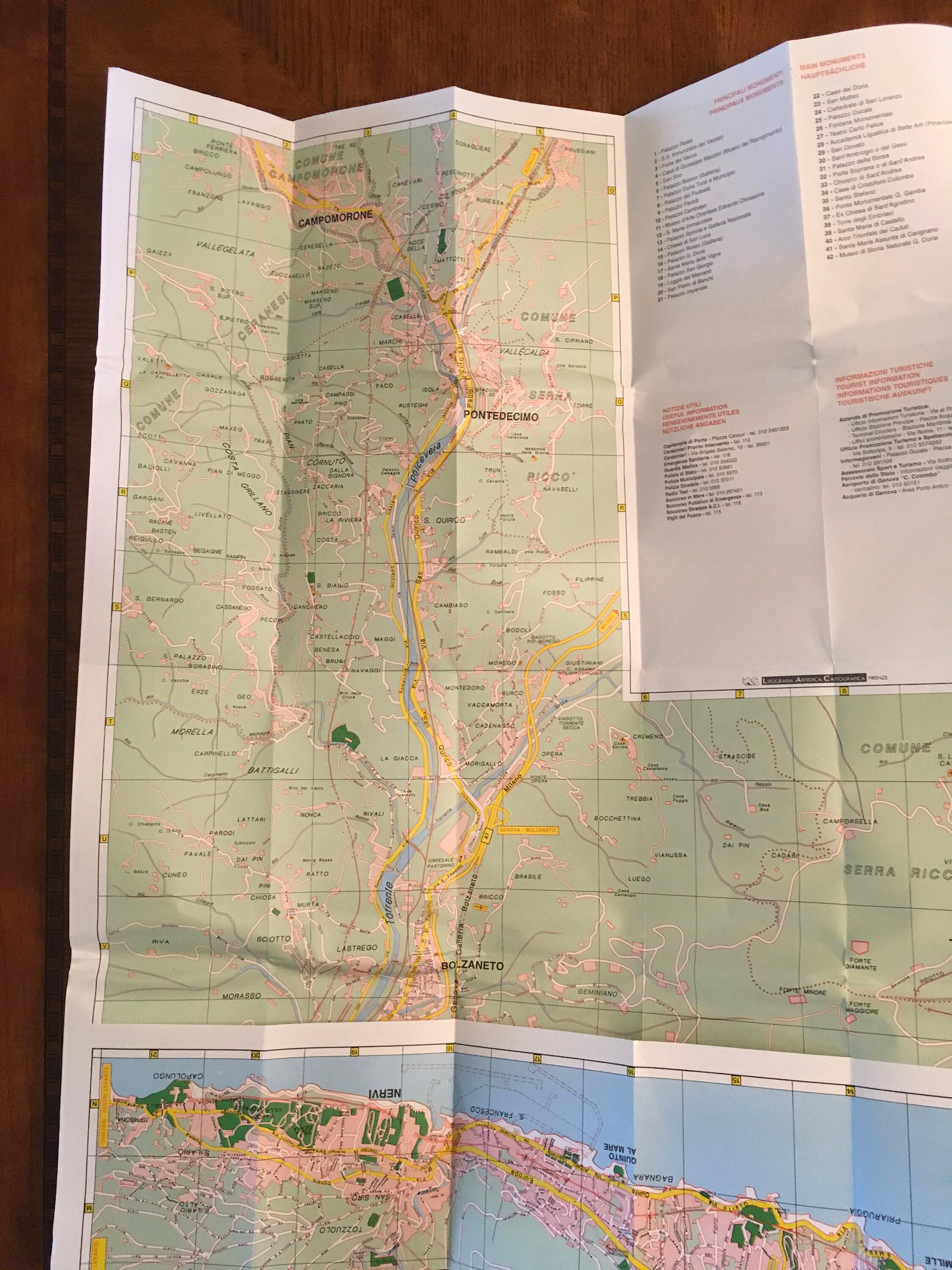 GENOVA Map / Vintage Map of GENOVA Italy Tourist Map Folded | Etsy