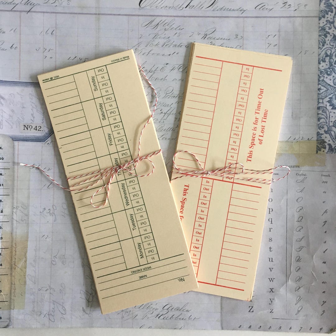 Time Cards / 10 Punch Time Cards Manila Days of the Week Great for ...