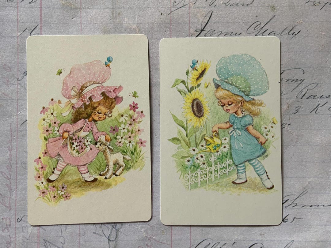 Girl Cards / 2 Vintage Little Girl Playing Cards — Great for Card ...