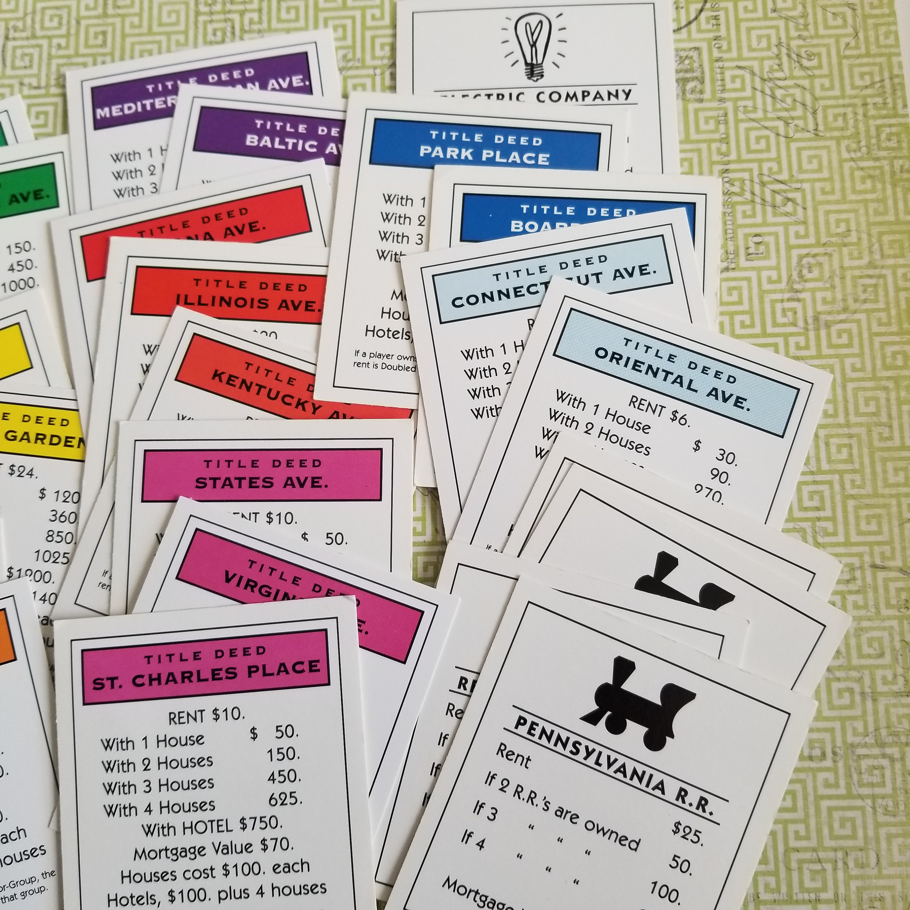 MONOPOLY Cards / 28 Vintage Monopoly Properties Complete | Etsy