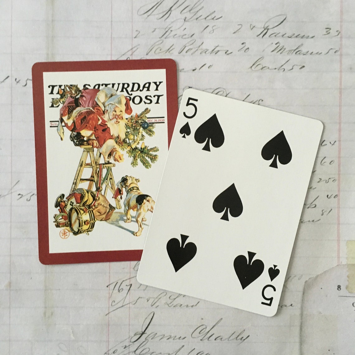 SANTA Cards / 2 SANTA Playing Cards Norman Rockwell Great - Etsy
