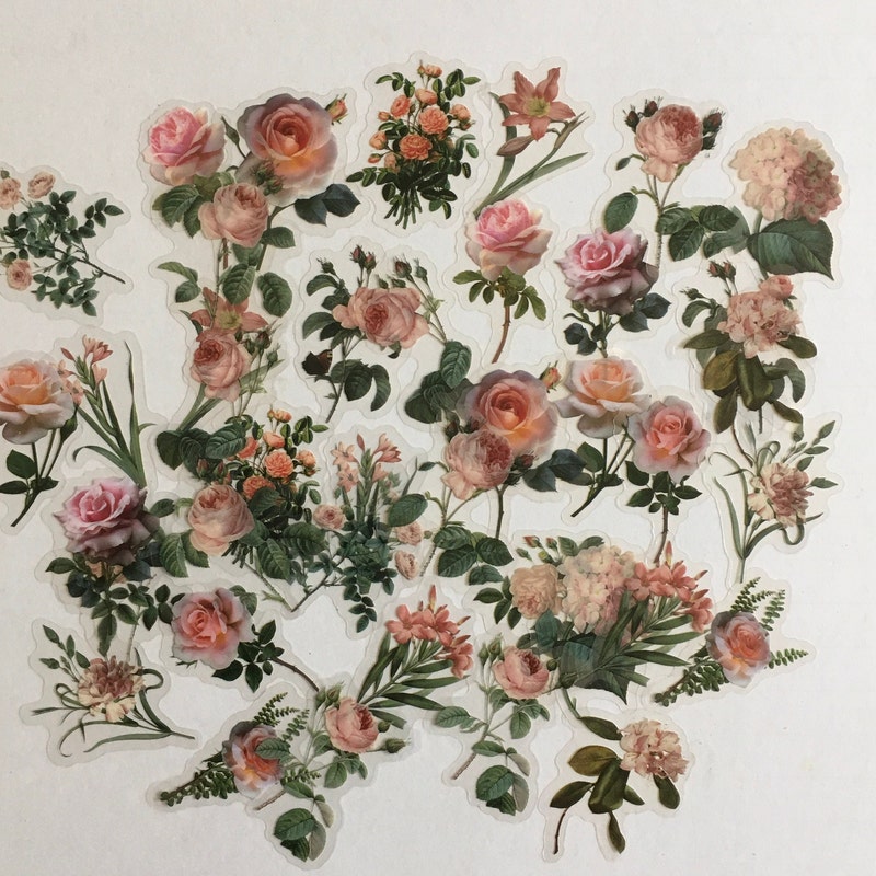 Pink Flower Stickers Small - Etsy