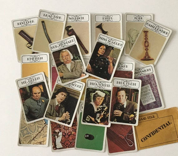 CLUE GAME Cards / 21 Vintage Clue Game Cards Great for Smash - Etsy