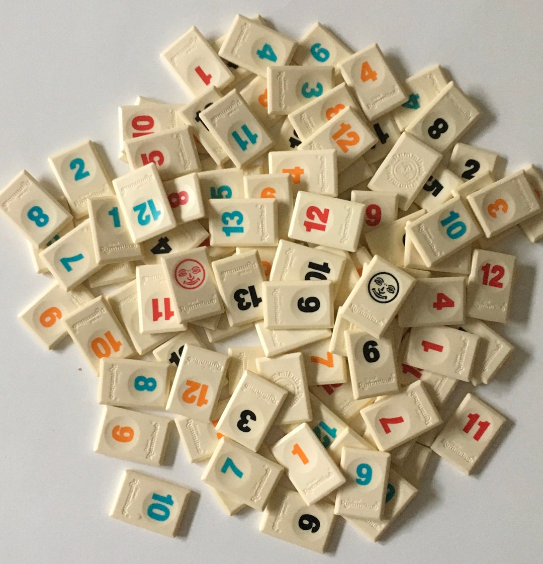 RUMMIKUB Tiles / 106 Vintage Rummikub Game Tiles Game Pieces / - Etsy