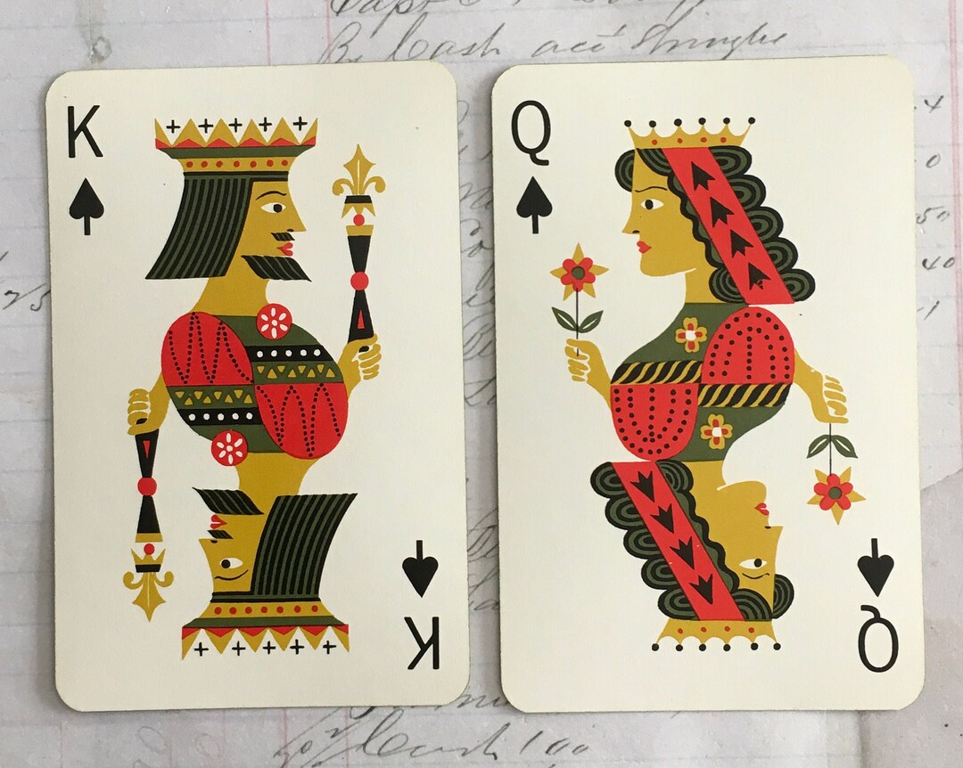 King & Queen Swap Cards / 2 Vintage Renaissance Queen King Playing ...