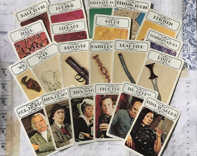 CLUE Game Cards / 21 Vintage Clue Game Cards Great for Smash Book ...