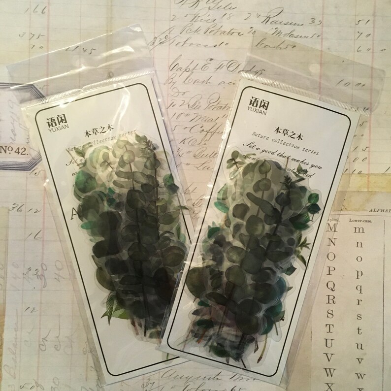 Sticker Pack / 40 Pc. Vintage Style Leaves & Stems Stickers Inspiration ...