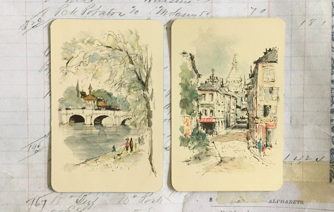 Paris Cards / 2 Vintage Paris France Playing Cards Bridge Size Single ...