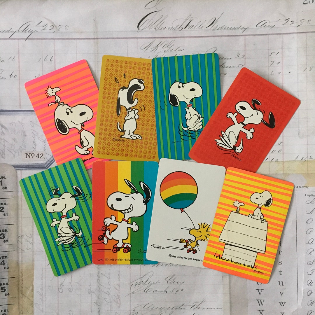Snoopy Cards / 8 Vintage Snoopy Playing Cards by Hallmark - Etsy