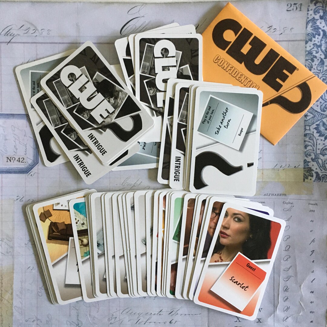 CLUE Cards / 54 Clue SECRETS Game Cards Great Ephemera for Altered Art ...