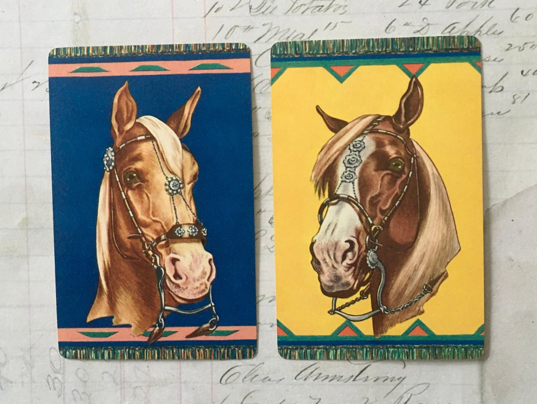 Swap Cards / 2 Vintage Horse Playing Cards Great Ephemera for Card ...