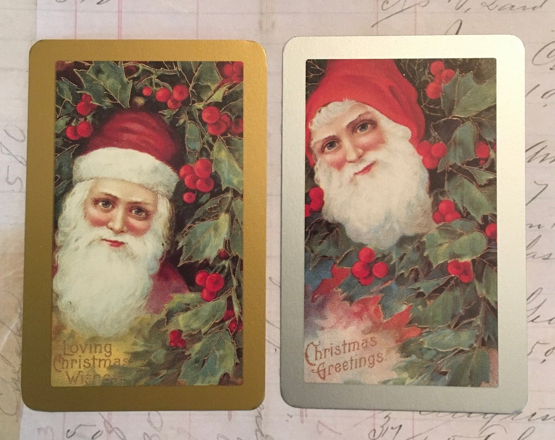 SANTA Cards / 2 SANTA Claus Playing Cards Great for Altered Art ...