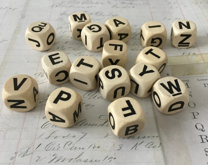 BOGGLE DICE / 18 Vintage BOGGLE Letter Word Dice Game Pieces Wooden ...