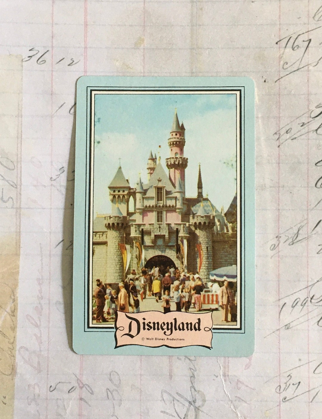 Disneyland Card / 1 Vintage Disneyland Castle Playing Card ...