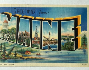Maine Postcard | Etsy