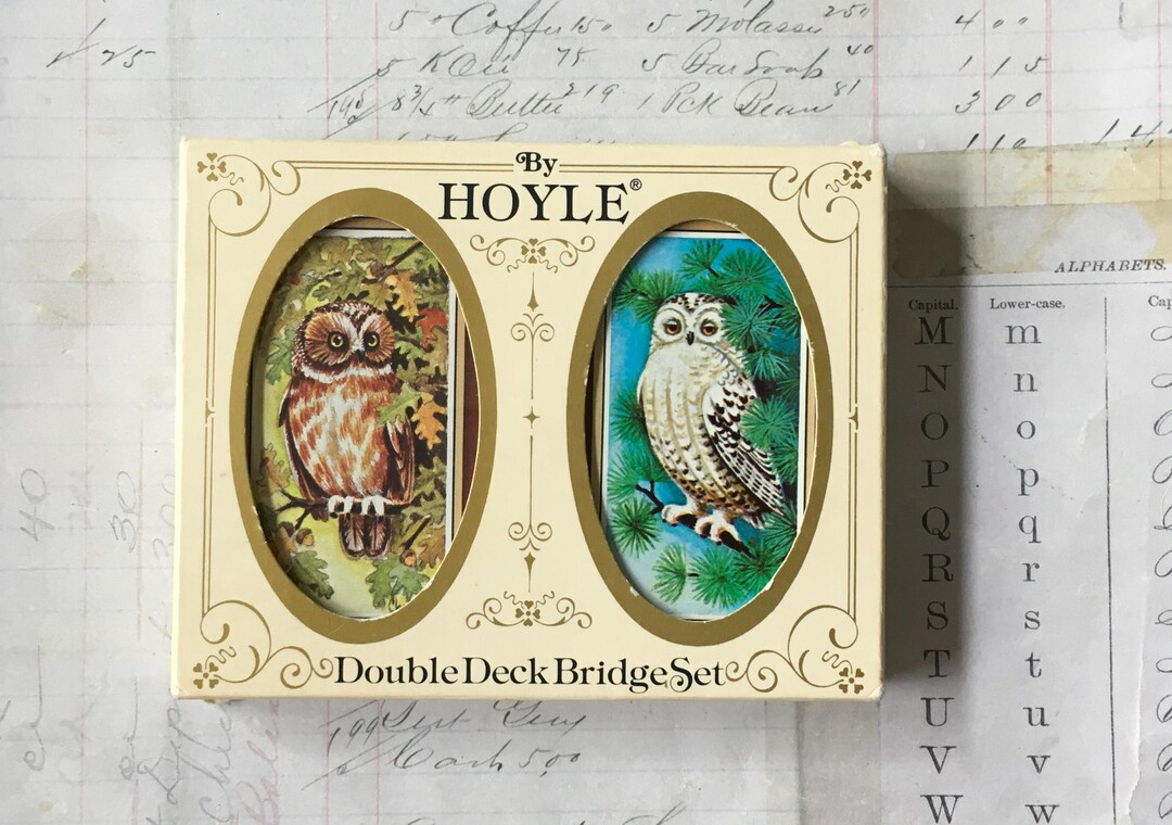 Owl Deck Cards / Vintage CUTE OWL Playing Cards Double Deck One is ...