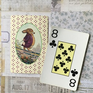 Rabbit Cards / 2 Vintage Rabbit Playing Cards Great for Mixed Media ...