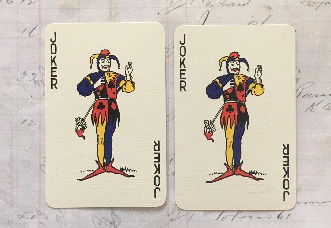 Jokers / 2 Vintage Joker Cards Cat Backs -- Great for Journals, Smash ...