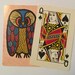 OWL Playing CARDS / 2 Vintage Retro Owl Swap Cards Yellow & Pink Mixed ...